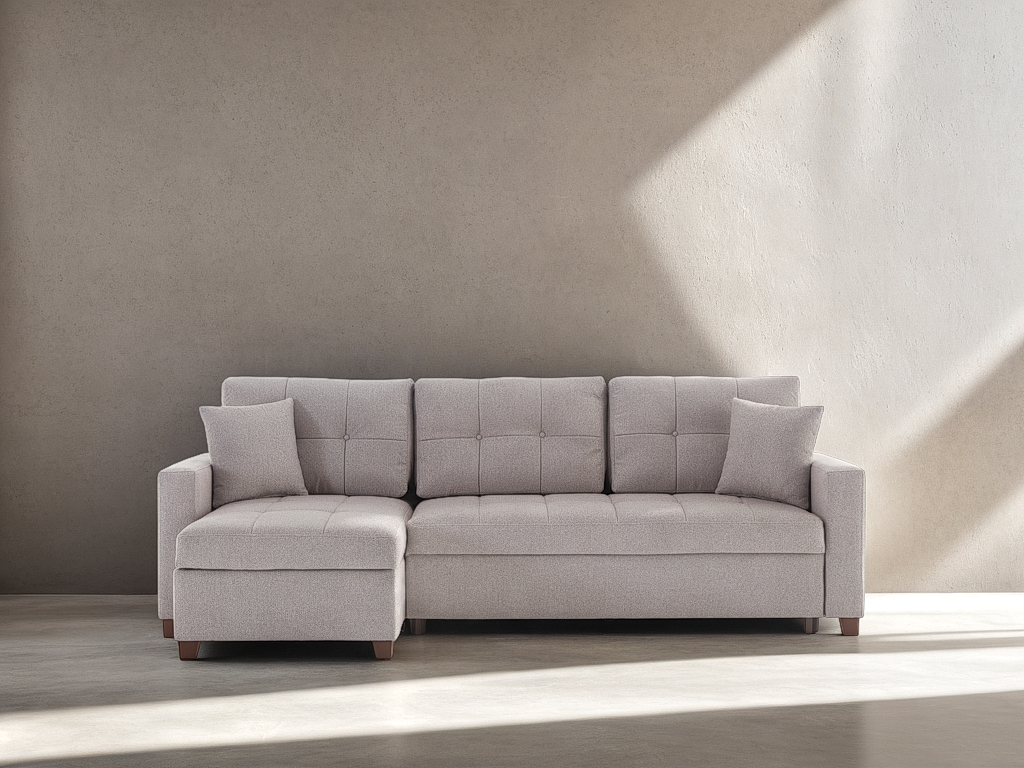 Mocca 101" Wide Reversible Chaise Sleeper Sectional – Dupont Grey Chen ...